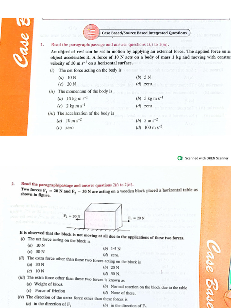 Force and Laws of Motion Case Based | PDF