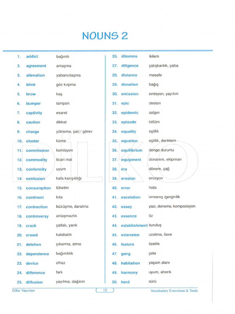 YDS Vocabulary | PDF