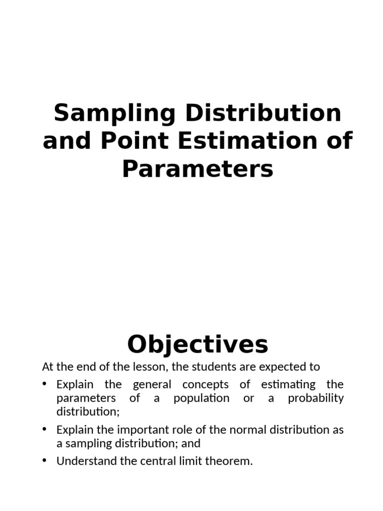 Topic 6 Sampling Distribution And Point Estimation Of Parameters Pdf Estimator Normal
