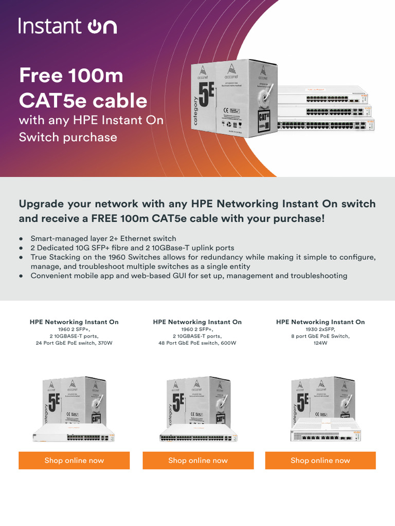 Order Form - HPE X Acconet Promo - Final | PDF | Network Switch ...