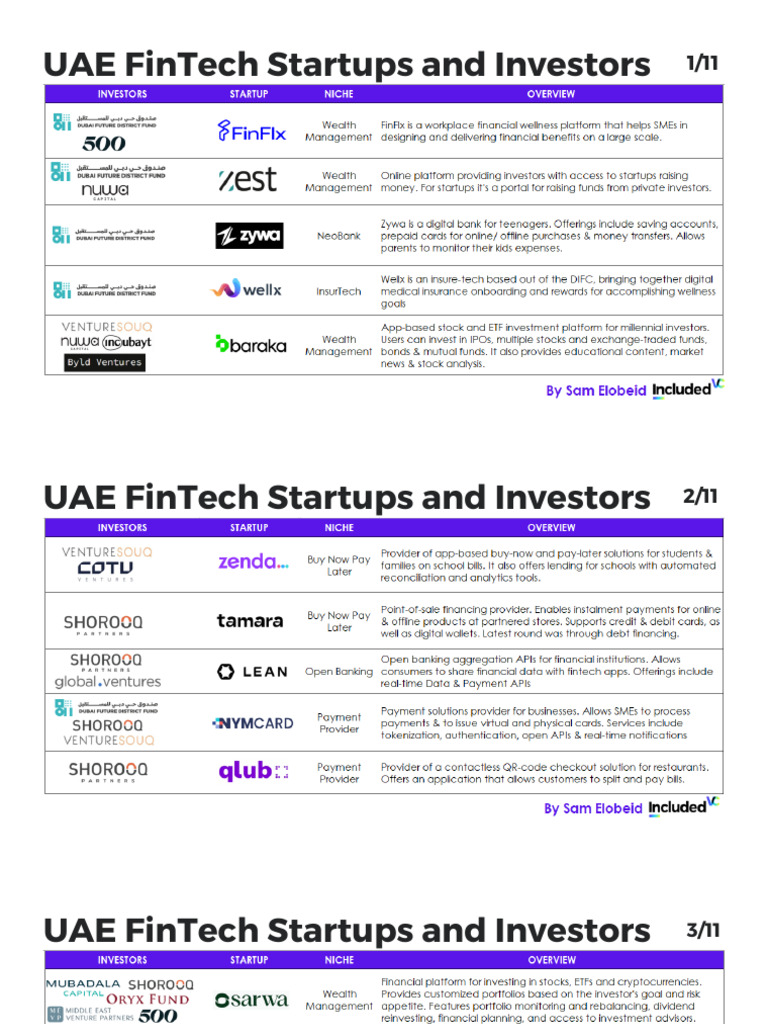 UAE FinTech Startups Overview | PDF