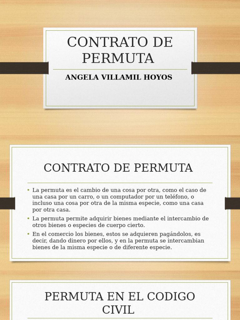Contrato de Permuta | PDF | Derecho civil (sistema legal) | Derecho privado