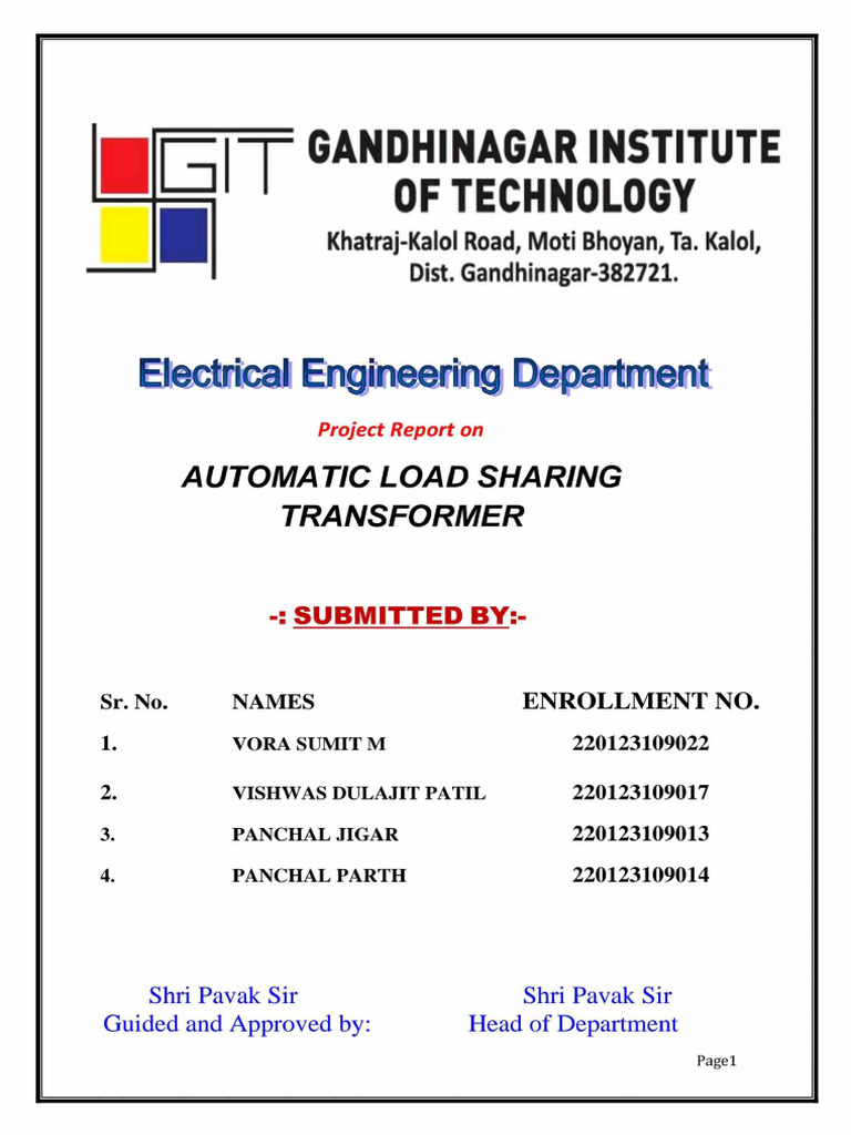 Automatic Load Sharing Transformer Report | PDF