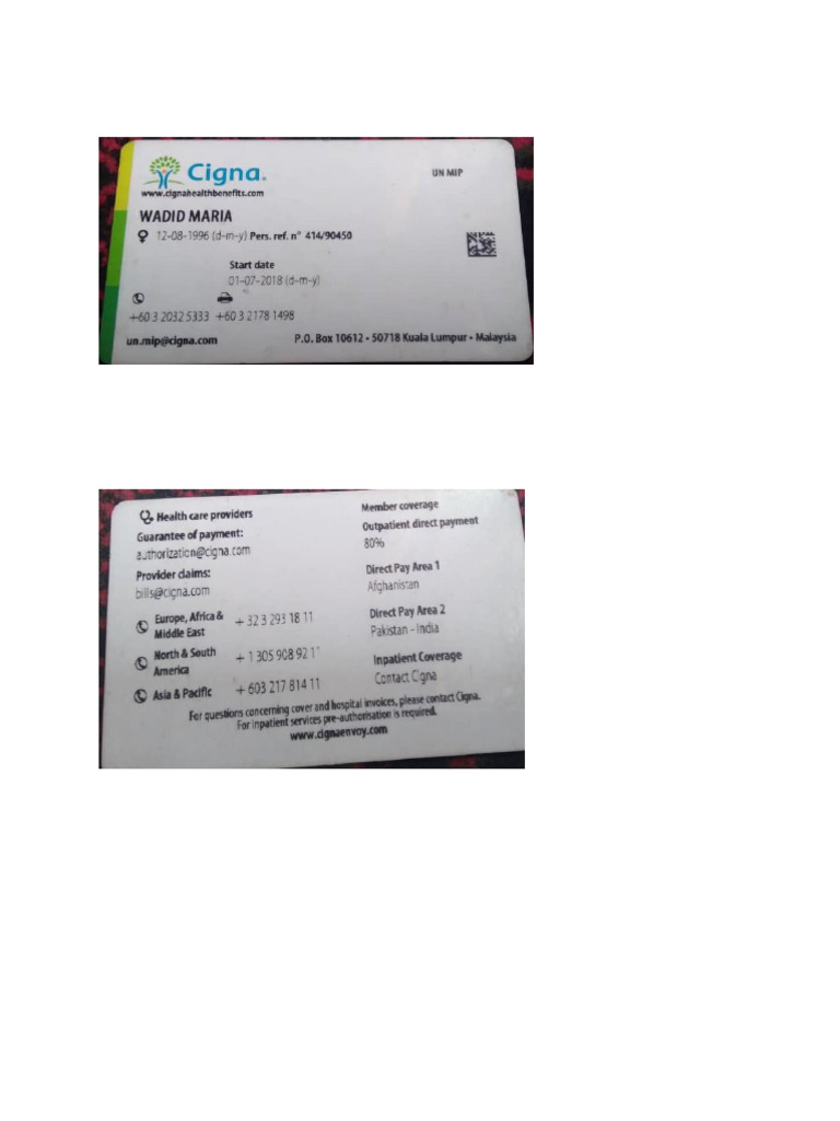 Wadid Maria (Cigna Card) | PDF