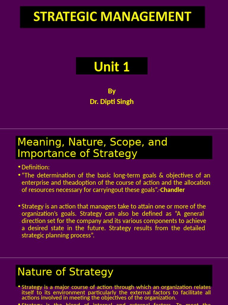 Strategic Management Unit 1 2023 | PDF | Strategic Management | Board Of Directors