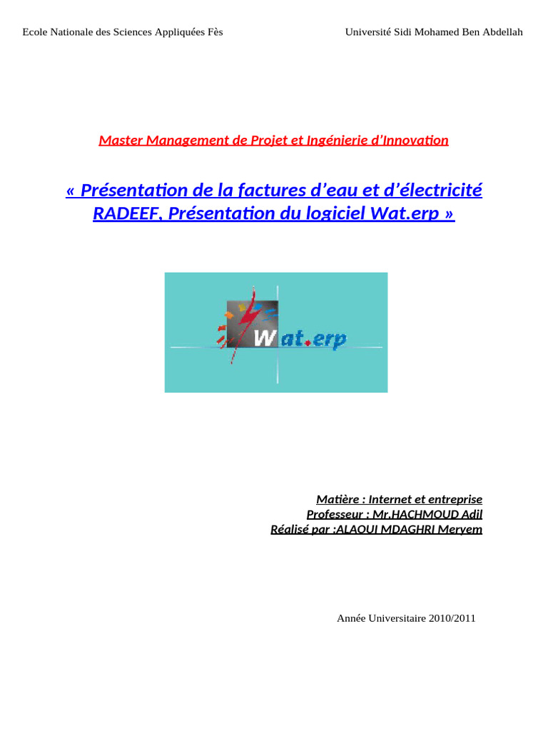 Facture et logiciel Wat.erp de RADEEF | PDF