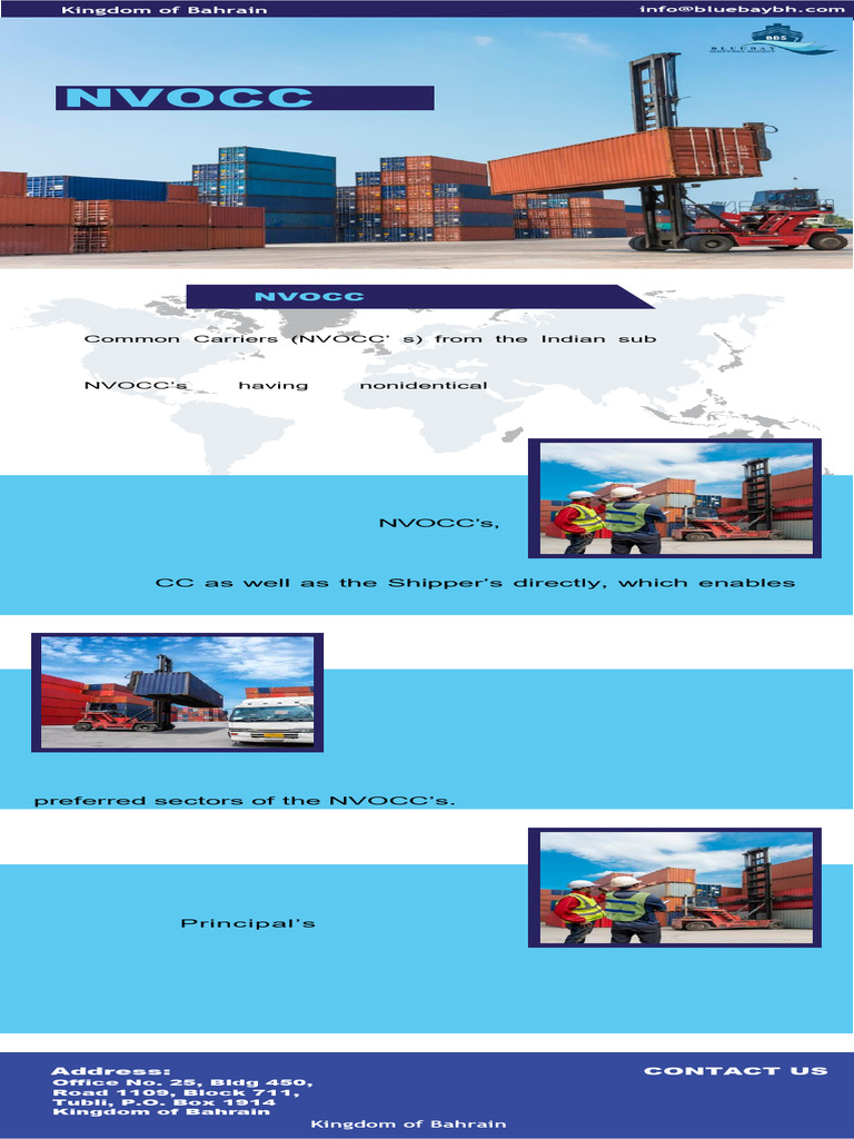 Blue Bay NVOCC SERVICE BROCHURE | PDF | Bahrain | Economies