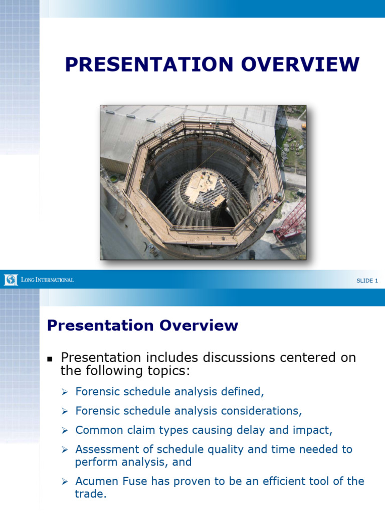 Forensic Schedule Analysis and Acumen Fuse A Tool For The Trade | PDF ...