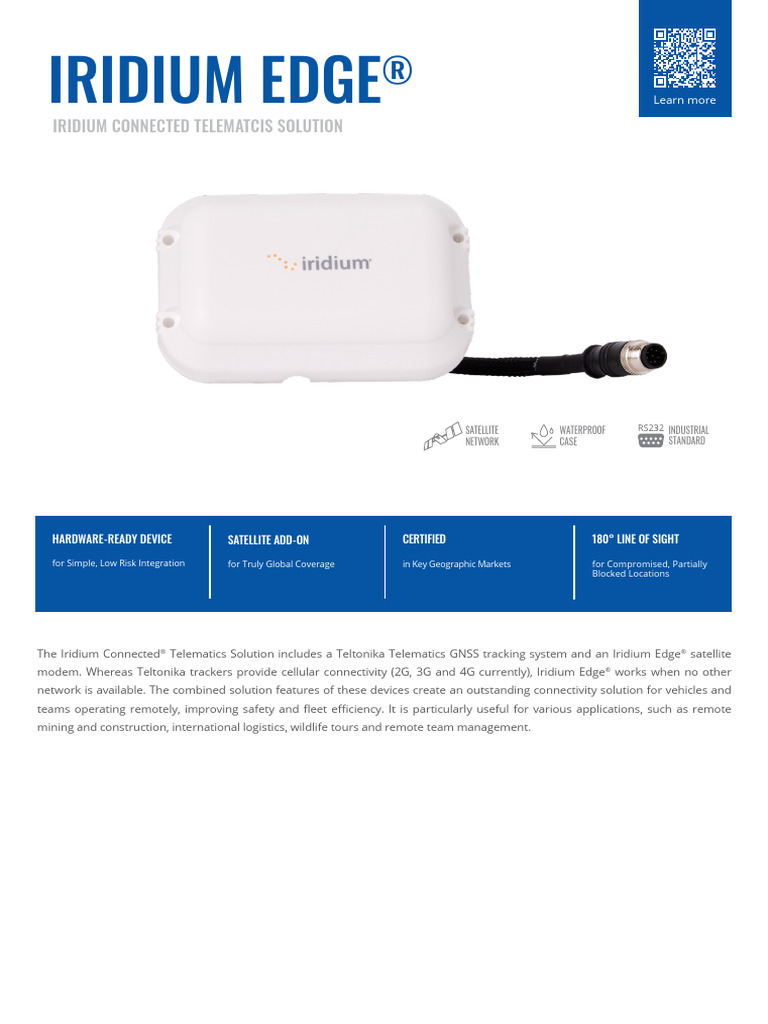 Iridium Edge V1.1 | PDF | Telecommunications Engineering | Electronics