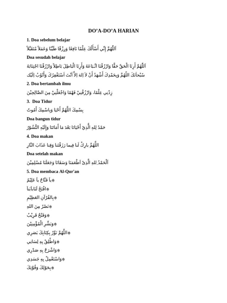 Kumpulan Doa Harian | PDF