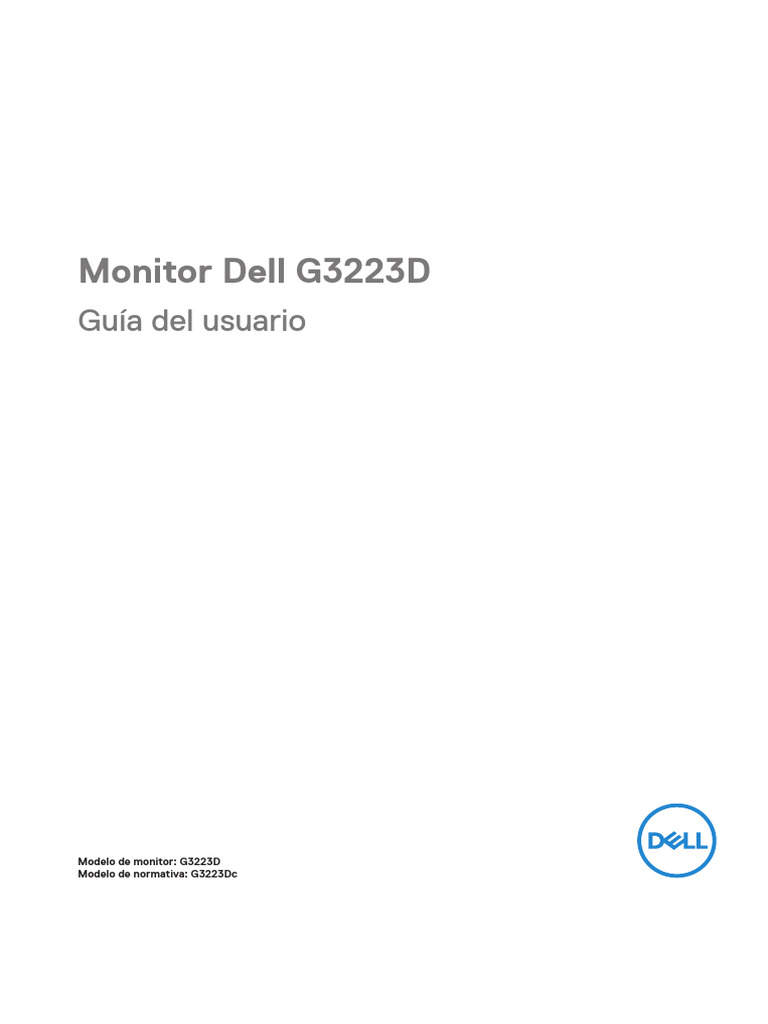 G3223d-Monitor - Users-Guide Manual Usuario Dell | PDF | USB | Hdmi