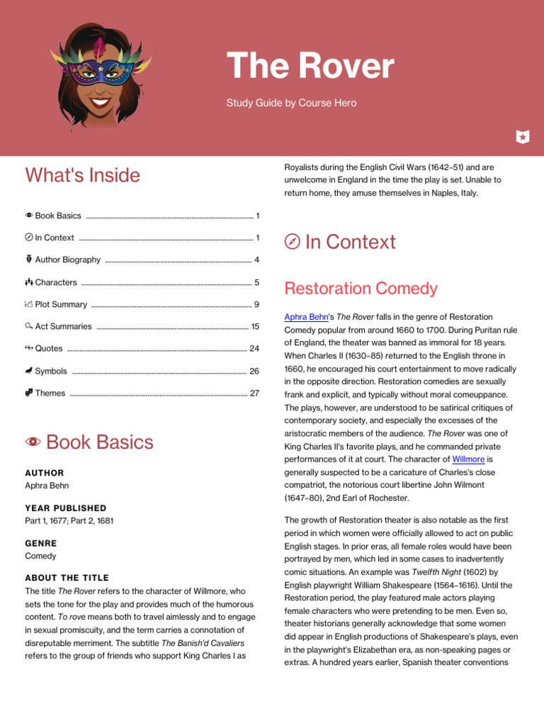 Aphra Behn's The Rover | PDF