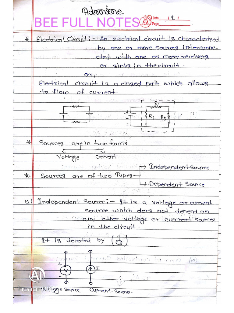 BEE Full Notes | PDF