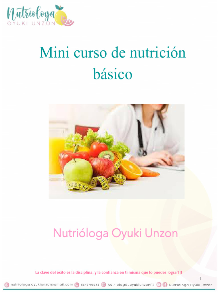 Mini Curso de Nutricion Oyuki Unzon | PDF | Nutrición | Dieta y nutrición