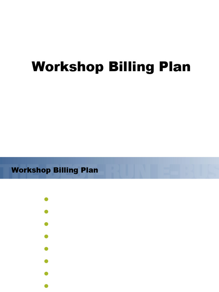 Workshop Billing Plan.pptx | PDF | Invoice