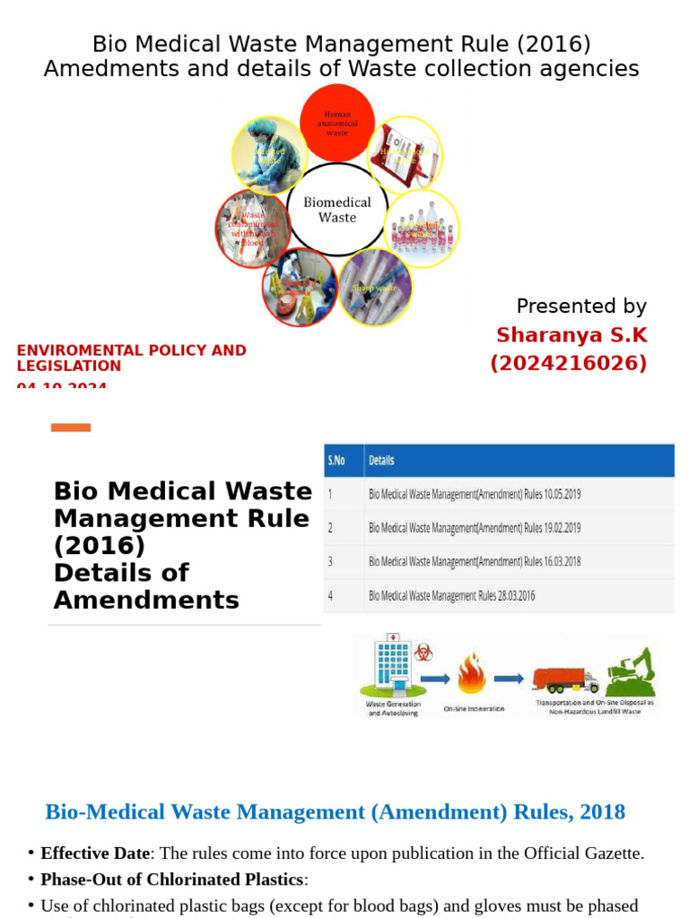 Bio-Medical Waste Rules 2018-19 Amendments | PDF | Waste | Waste Management