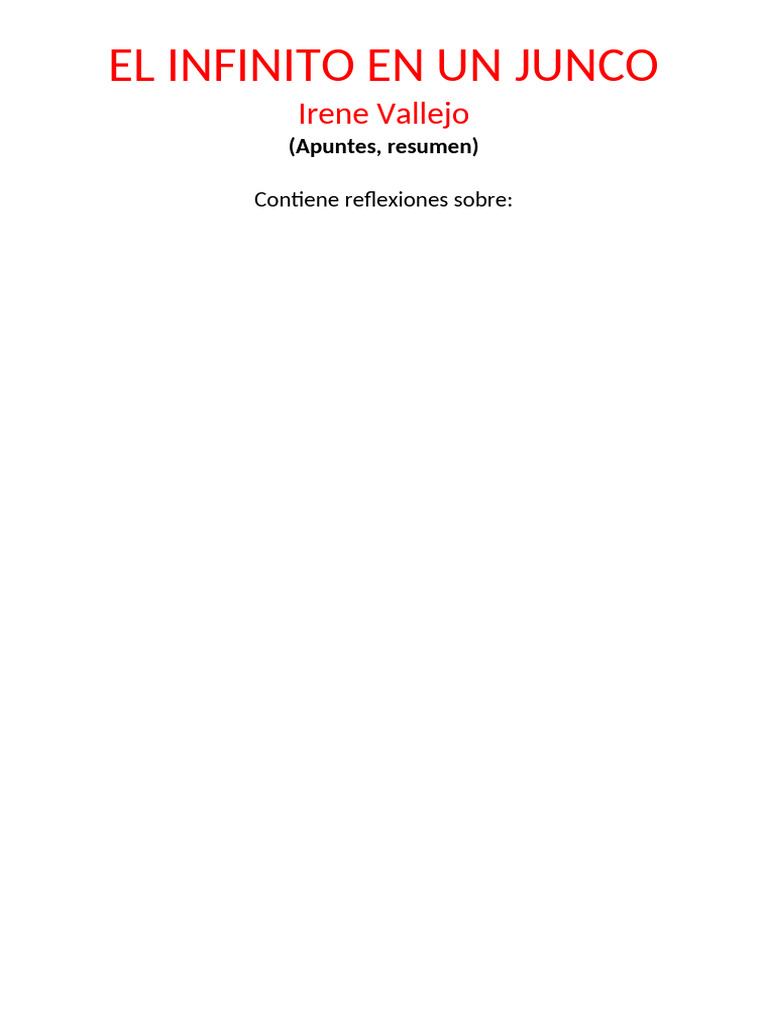 El Infinito En Un Junco Resumen Pdf Papiro Libros