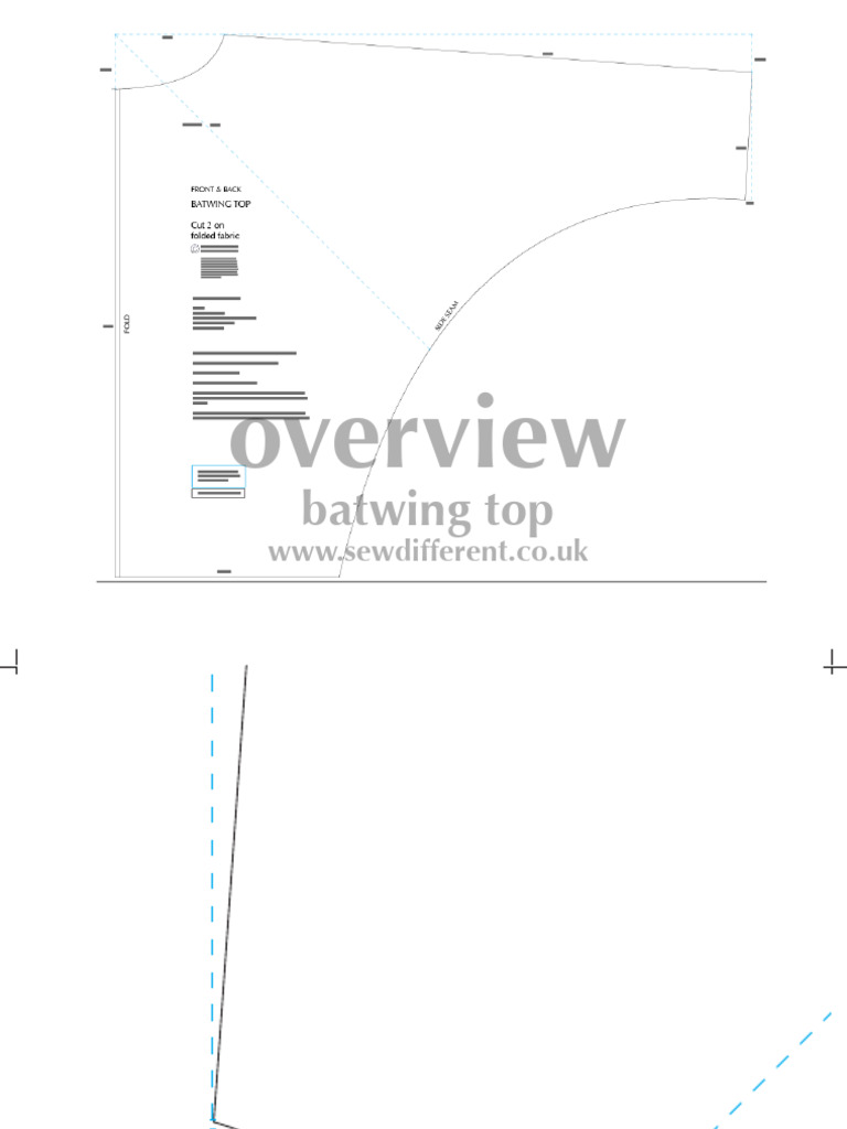 Batwing Top Pattern LETTER1 | PDF | Seam (Sewing) | Textiles
