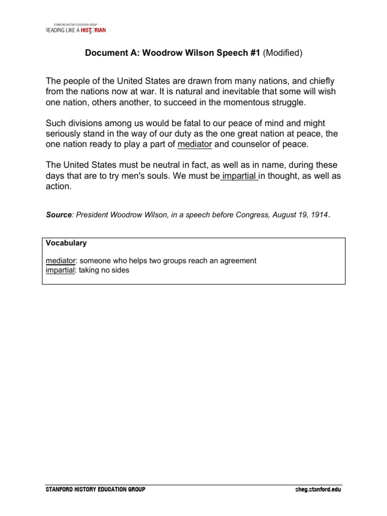 U.S. Entry Into WWI Student Materials - 1 | PDF | Rms Lusitania ...