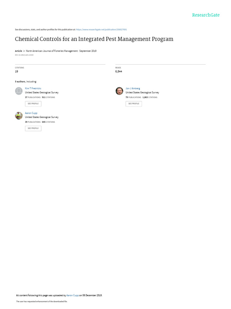Chemical Controls For An Integrated Pest Management Program | PDF ...