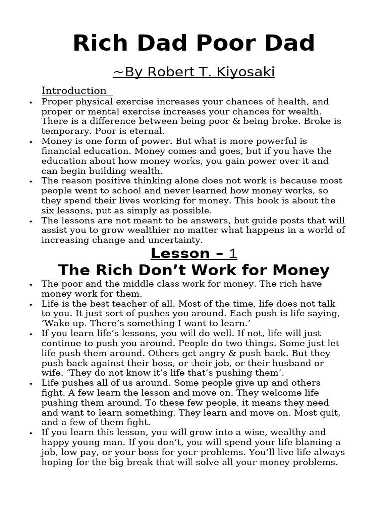 Rich Dad Poor Dad | PDF | Taxes | Expense