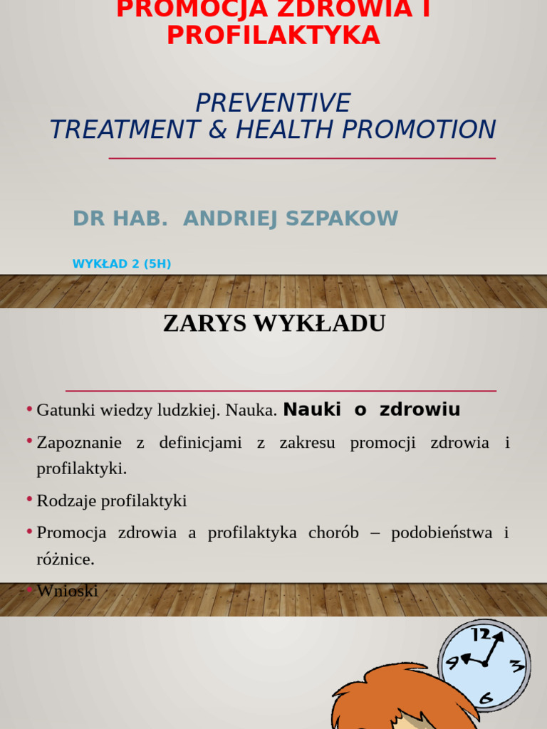 Wyklad 2-3. Preventive Treatment Health Promotion | PDF