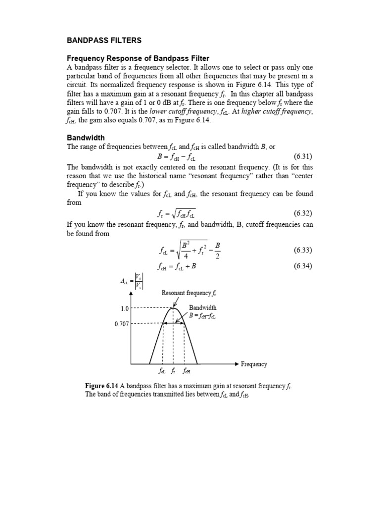 Narrowband Bandpass Filter Design | PDF | Bandwidth (Signal Processing ...