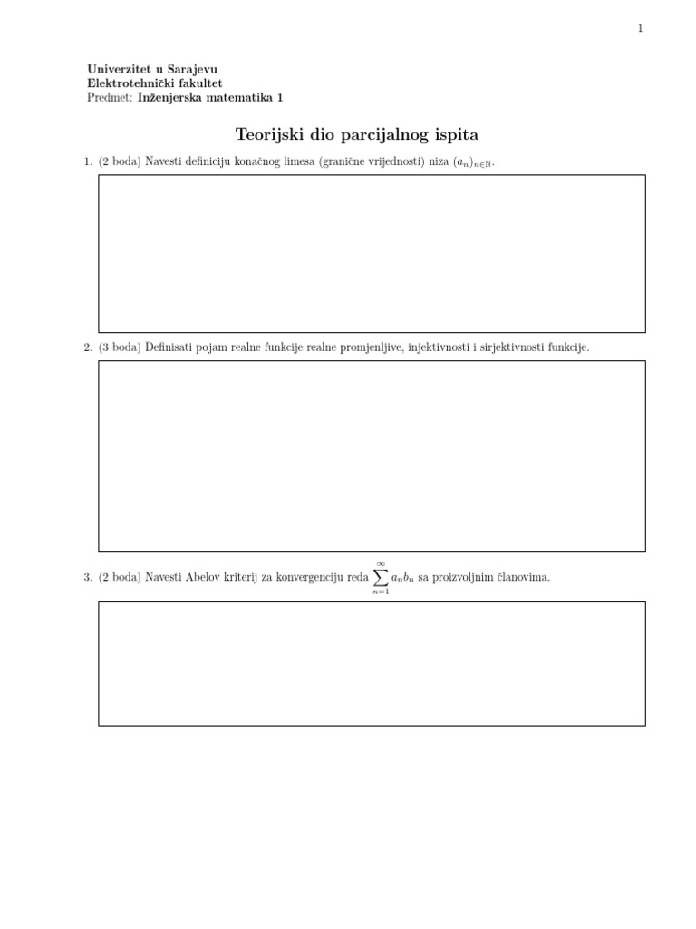 Parcijalni Teorijski Dio Ispita - Ogledni Primjer | PDF