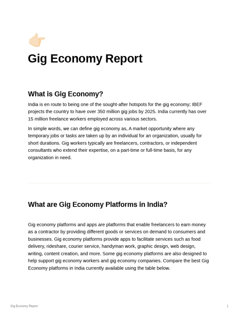 Gig Economy Report | PDF | Economies | Transport
