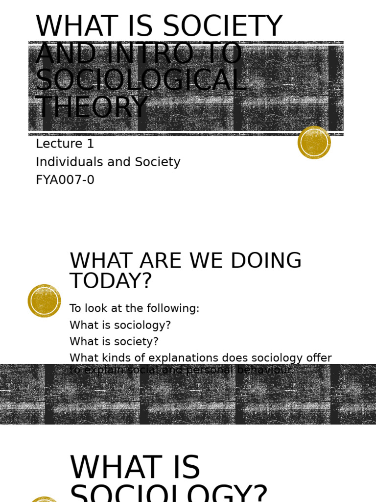 What Is Society and Intro To Sociological Theory - Tagged | PDF ...