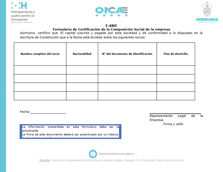 Certificación de Composición Social F-4RP | PDF | Derecho