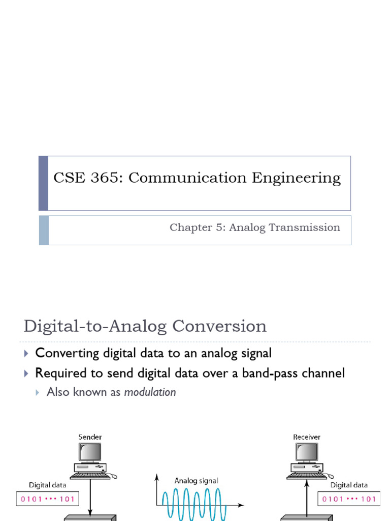Chapter 5 - Analog Transmission | PDF | Modulation | Data Transmission