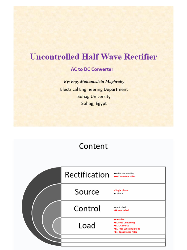 Uncontrolled Half Wave Rectifier Analysis | PDF | Rectifier | Direct ...