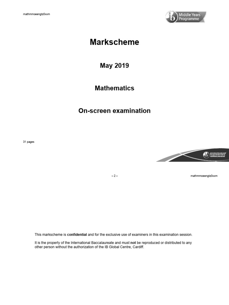 May 19 Mathematics English Markscheme | PDF | Applied Mathematics | Mathematics