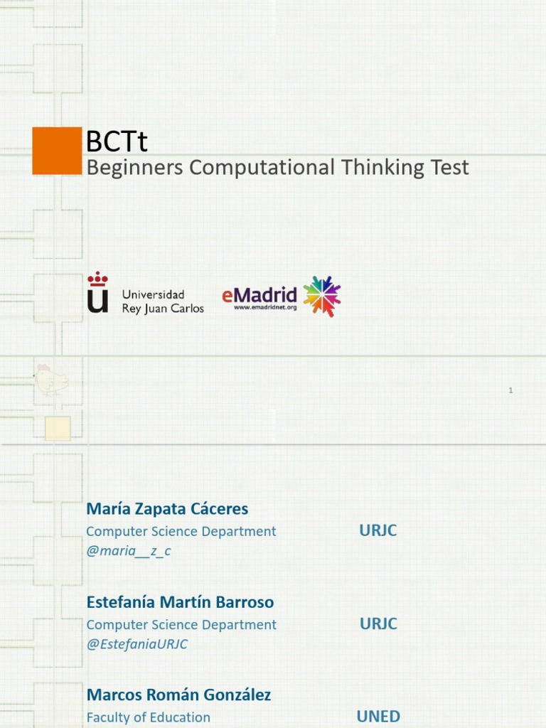 Computational Thinking Test For Beginners | PDF | Validity (Statistics ...