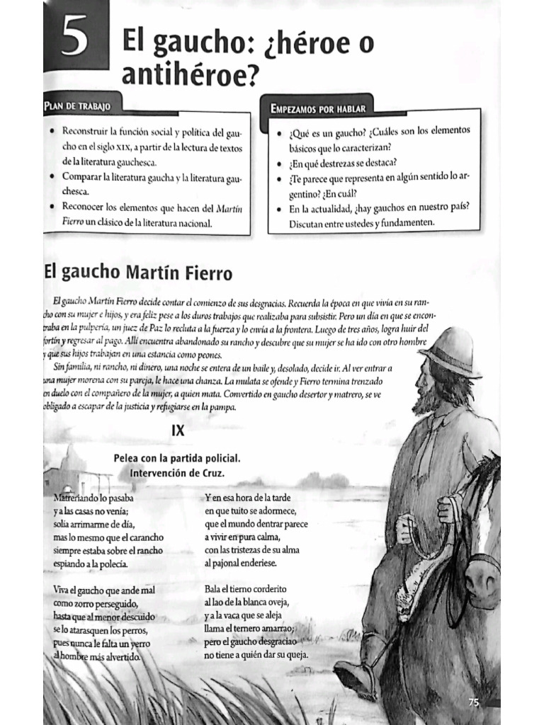 El Gaucho Martín Fierro Lectura y Actividades | PDF