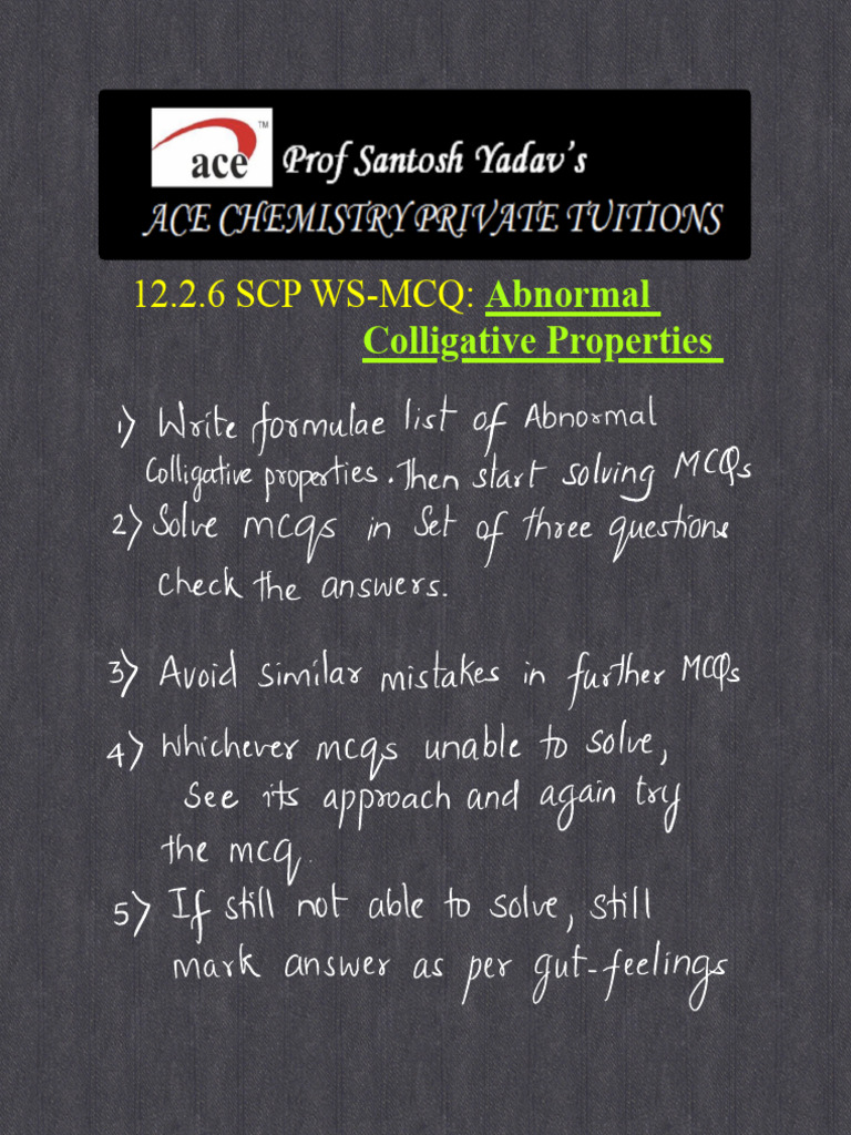 B_12_2_6_SCP_WS_MCQ_Abnormal_Colligative_Properties_Formula_Based | PDF