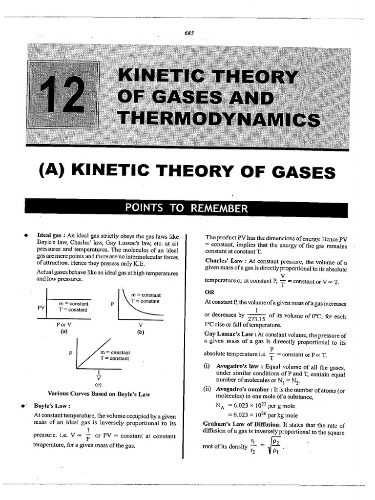 Marvel Kinetic Theory of Gases & Thermodynamics | PDF