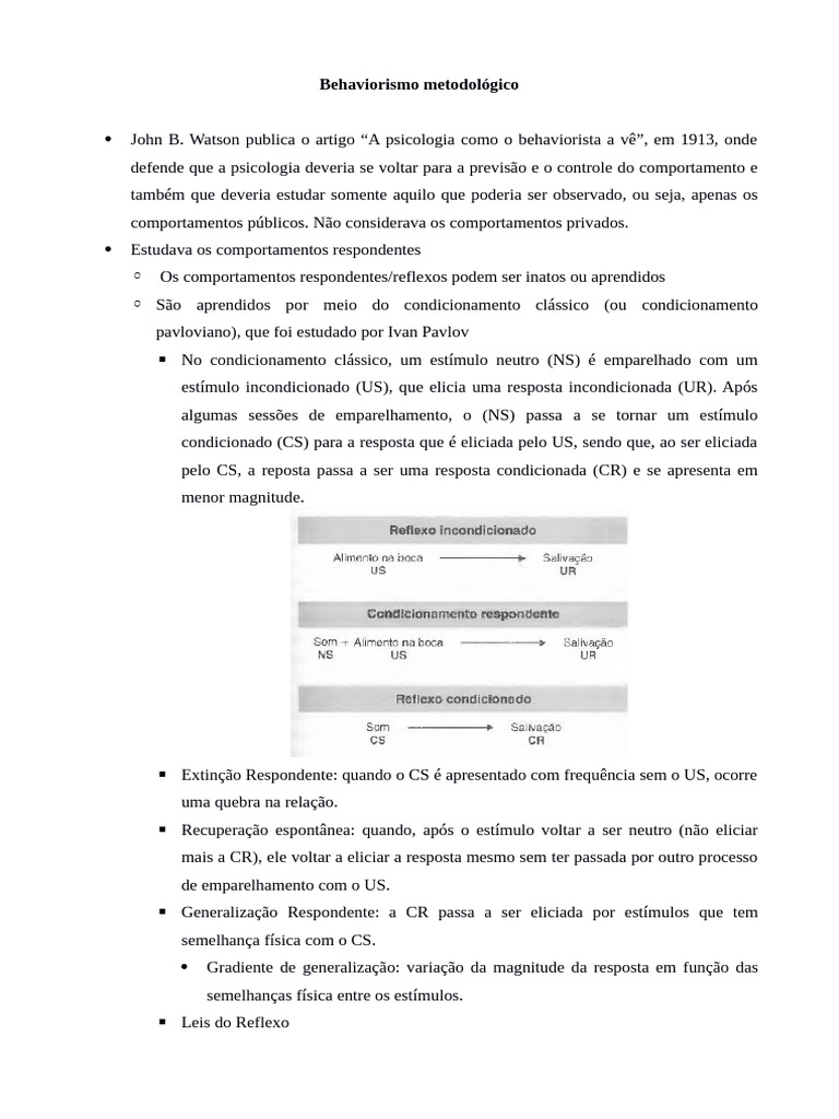 Condicionamento Clássico e Condicionamento Operante | PDF | Reforço ...