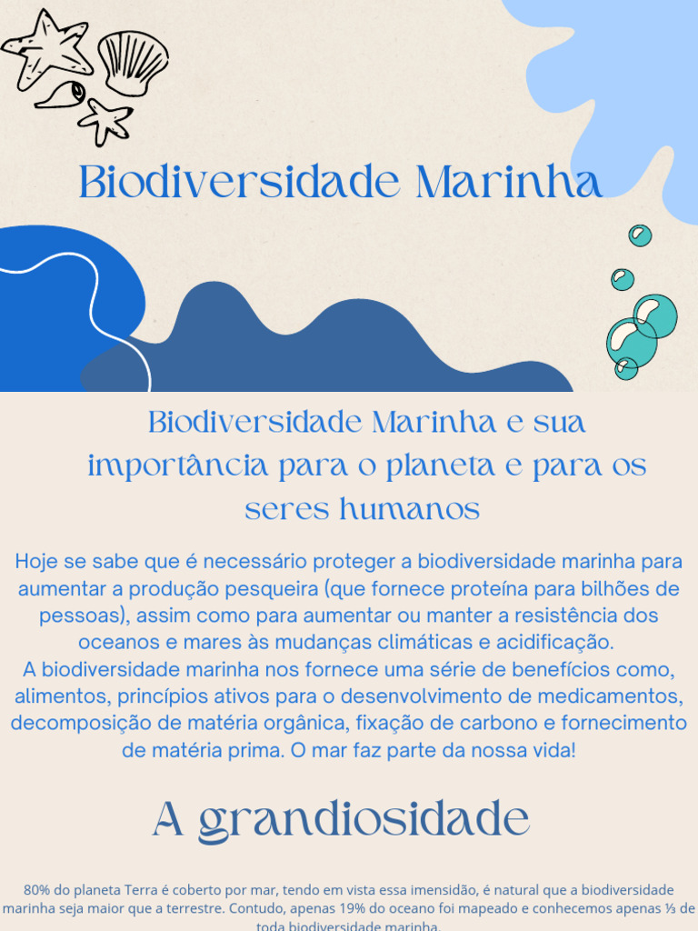 Importância da Biodiversidade Marinha | PDF | Biodiversidade | Mar
