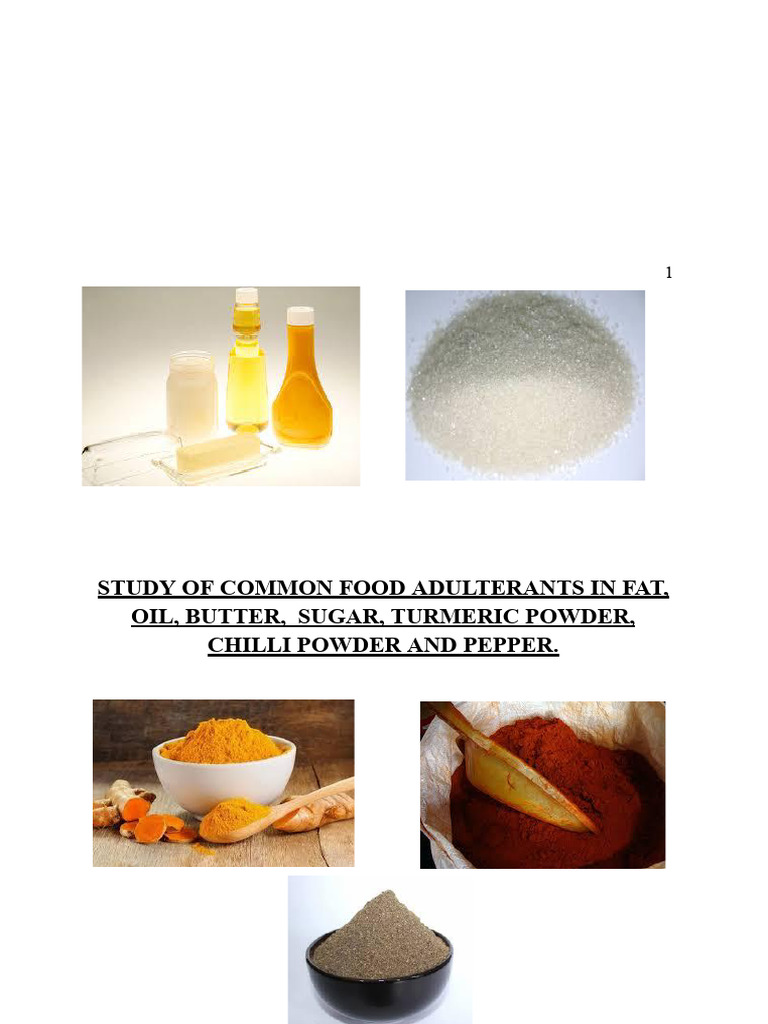 Study of Common Food Adulterants in Fat, Oil, Butter, Sugar, Turmeric ...