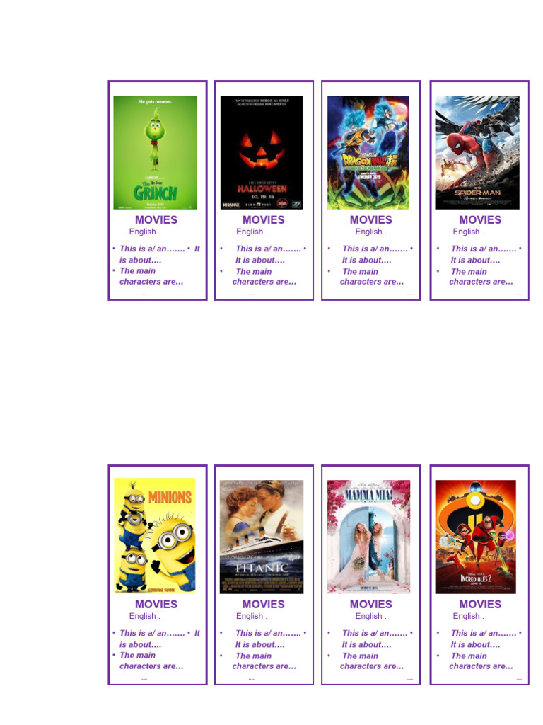movies FLASHCARDS GAME | PDF