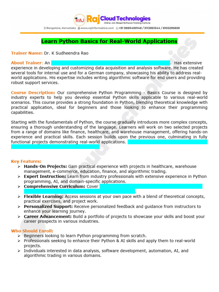 Learn Python Basics For AI Real-World Applications - Raj Cloud ...