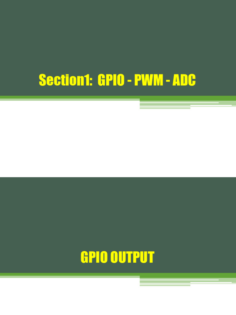 (MCU) Section 1 - GPIO - PWM - ADC | PDF | Mosfet | Electronics