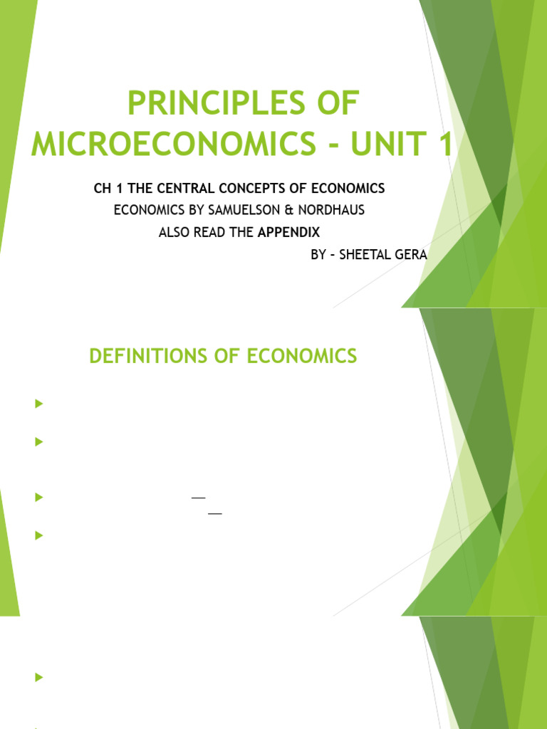 Unit 1 - (1) - Principles of Microeconomics | PDF | Economics | Macroeconomics