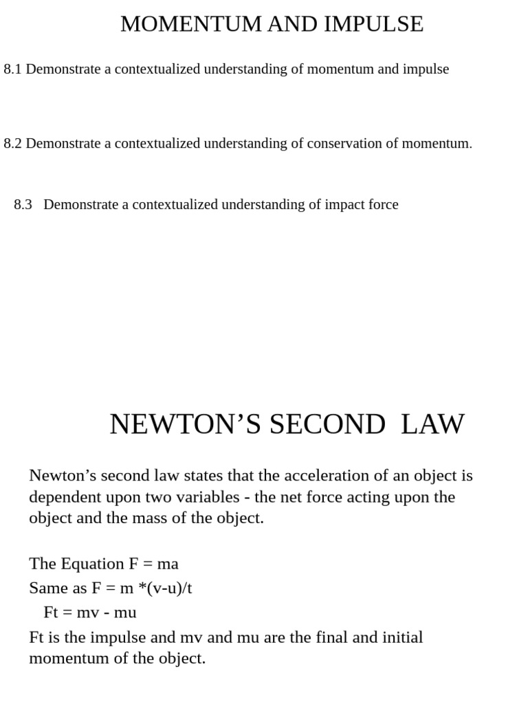 Module9 Impulse and Momentum | PDF | Momentum | Force