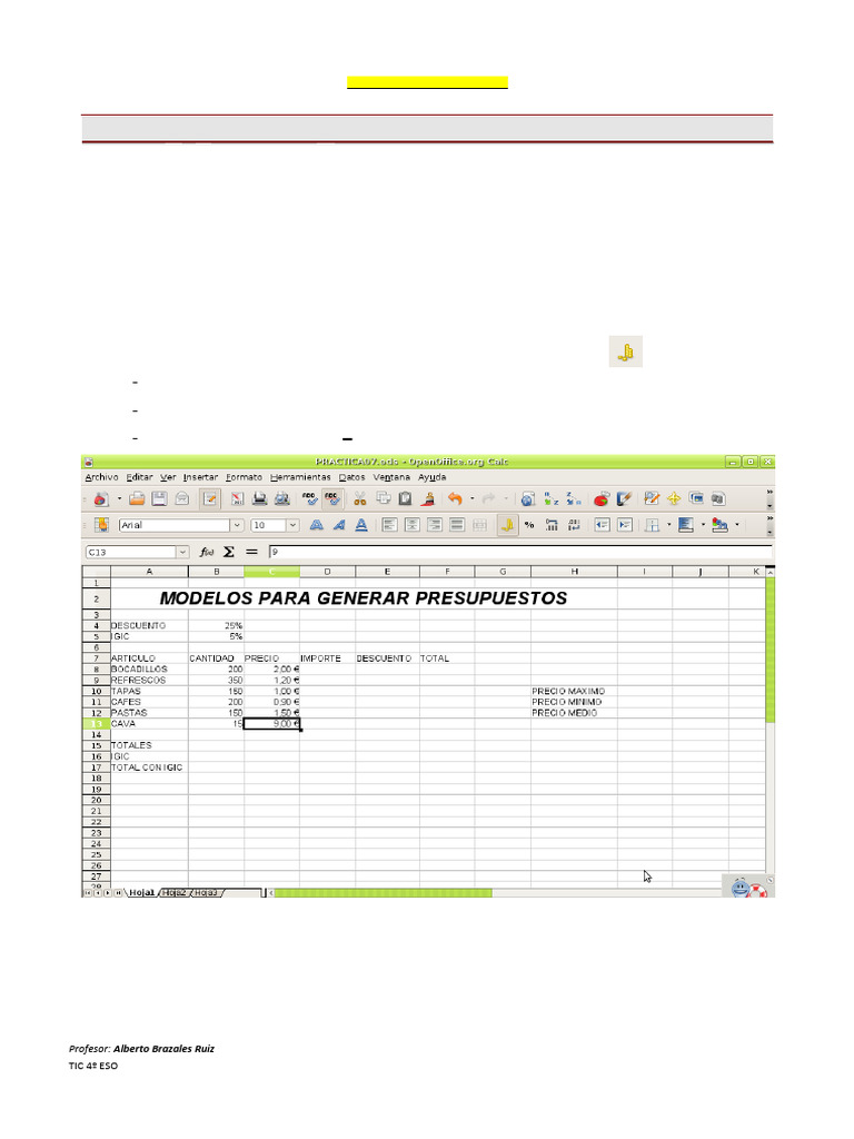 Practicas-De-Calc-Segunda-Tanda-A05 | PDF | Hoja de cálculo