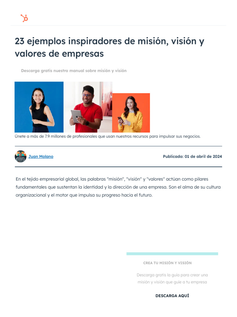 23 Ejemplos Inspiradores de Misión, Visión y Valores de Empresas | PDF | Business | Apple Inc.