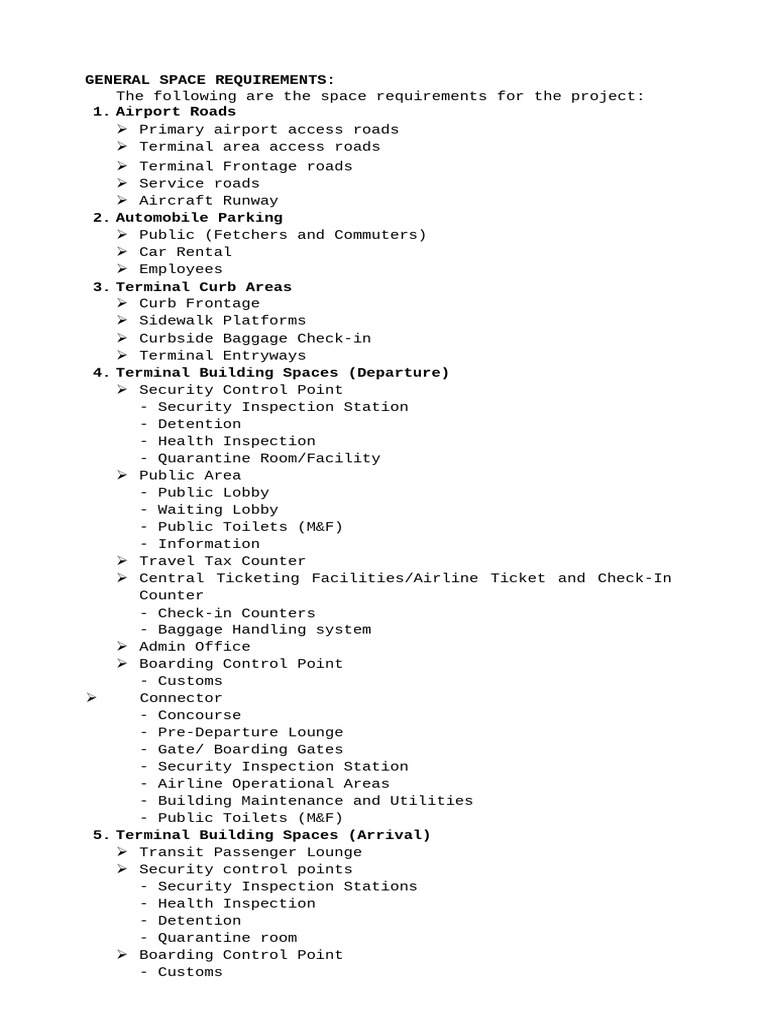 General Space Requirements | PDF | Business