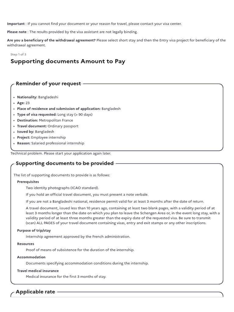 Assistant Visa - France-Visas | PDF | Travel Visa | Government And ...